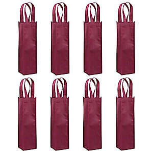 Sdootjewelry Wine Gift Bag, Single Wine Bags 24 Packs, Wine Bags for Wine Bottles Gifts, Non-woven Wine Gift Bags with Handles, Dark Red
