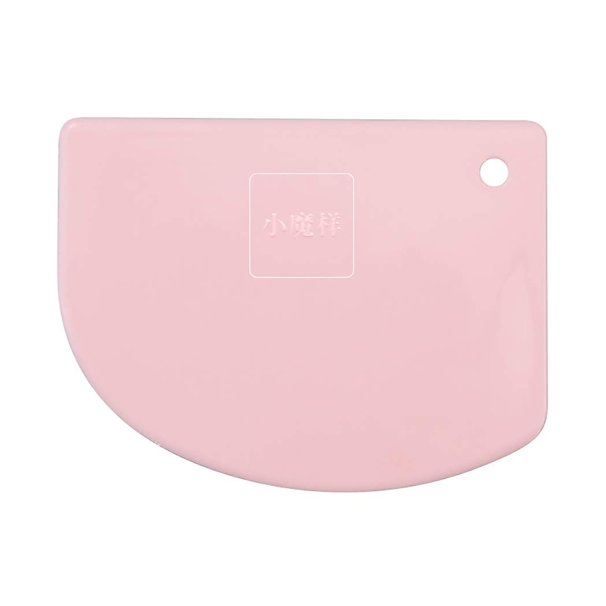 Pink curved plastic scraper Cake cream scraper (size: length 5.3 inches × width 3.7 inches)