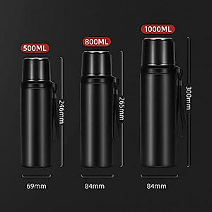 SEASD Thermos Mug 316 Stainless Steel Vacuum Flask Portable Thermos Bottle for Office Travel Hiking Cycling (Size : 500ml)