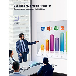 Projector with WiFi and Bluetooth, Native 1080P Projector 4K Supported 480 ANSI WiMiUS S26 Outdoor Movie Projector 4K/4D Keystone 300'' & 50% Zoom, Mini Portable Projector for Phone/PC/TV Stick/PS5