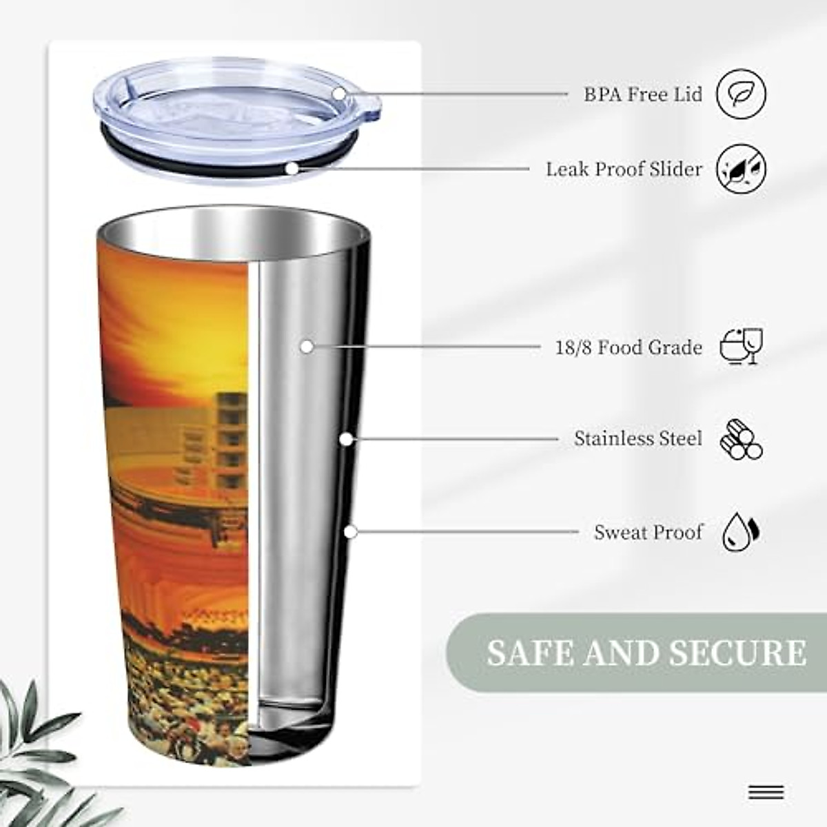 LAZHANG My Morning Rock Jacket Music Stainless Steel Insulated Car Sippy Cup With Lid Travel Mug for Cold Hot 20 oz