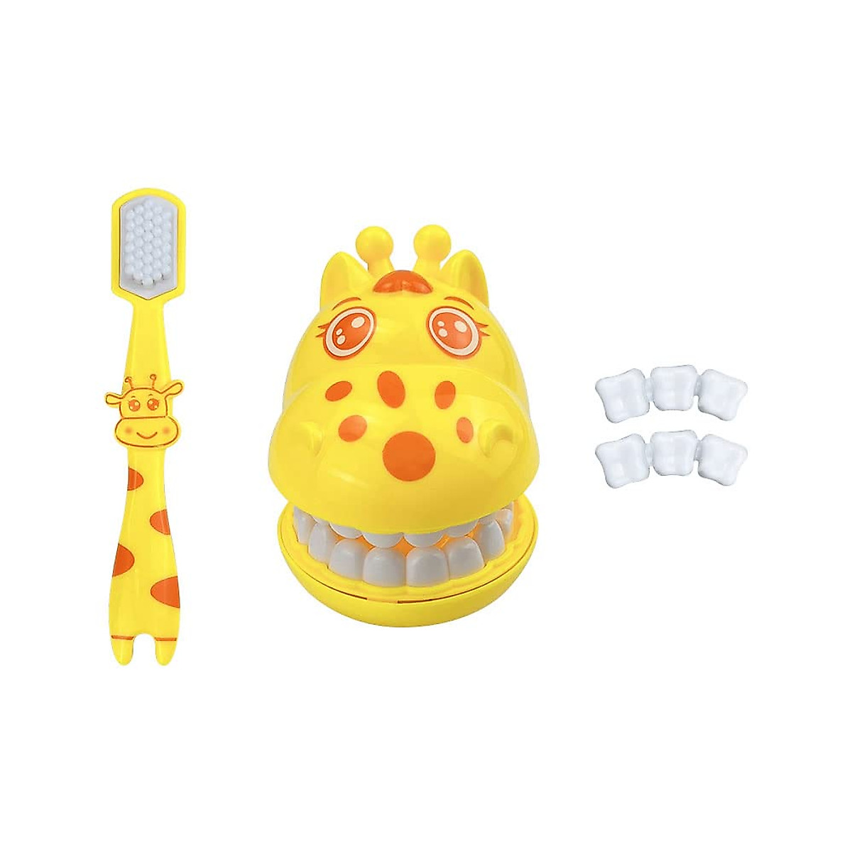 YOUYA DENTAL Early Education Brushing Toys, Children Role Play Toys Cute Giraffe Early Education Cartoon Tooth Brushing Toys Model Teaching Children Brushing Model for Kindergarten Kids Children