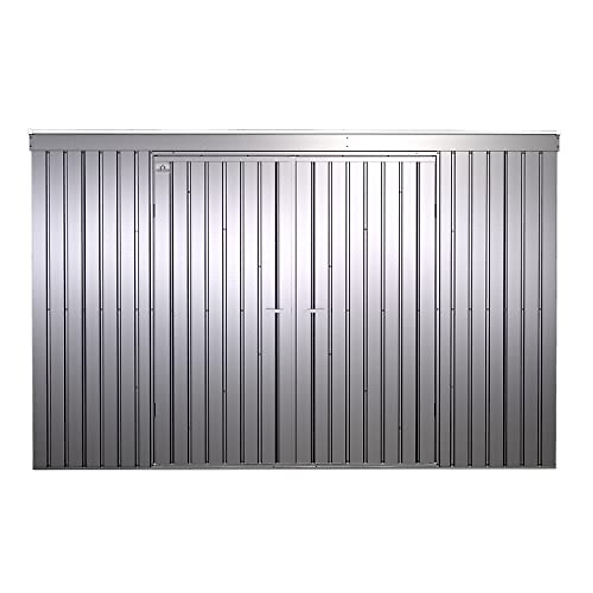 Arrow Shed Elite 10' x 4' Outdoor Lockable Pent Roof Steel Storage Shed Building, Silver