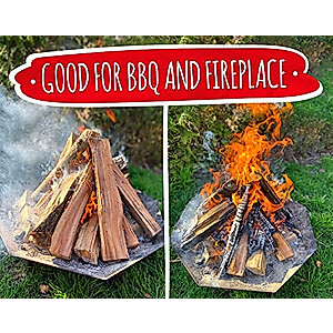 Zorestar Apple Firewood 13-15 lbs - Natural Wood Chips, for Stove, Fire Pit - Split Seasoned Wood - Fireplace Campfire Indoor Outdoor - 1 Pack Fire Starters