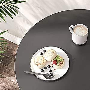 HOOBRO Bar Table, Height-Adjustable Round Pub Table 27-35.4 Inches, Cocktail Table with Base, Modern Style, Suitable for Living Room, Dining Room, Bistro, Black BK58BT01G1