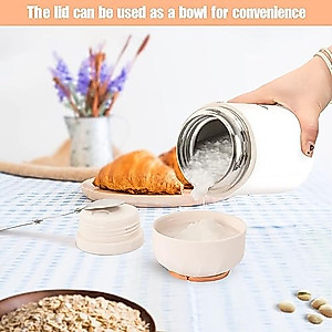 CUPADA Funny Cat Fish Food Jar, Happy Time Summer Insulated Hot Food Jars Vacuum 17OZ with Folding Spoon for Work Trip Picnic Camping