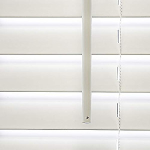 CHICOLOGY Faux Wood Blinds , Window Blinds , Wood Blinds , Window Shades , Window Treatments , Blinds & Shades , Window Shades For Home , Wooden Blinds , Basic White , 34"W X 60"H