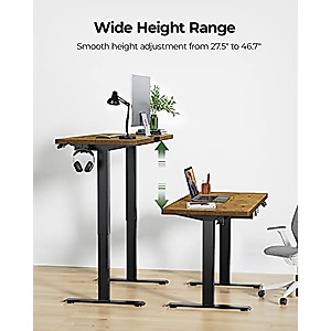 Marsail Standing Desk with Drawer, 48x24 Inch Adjustable Height Standing Desk, Electric Stand up Desk, Sit Stand Home Office Desk, Ergonomic Workstation for Home Office Computer Gaming Desk