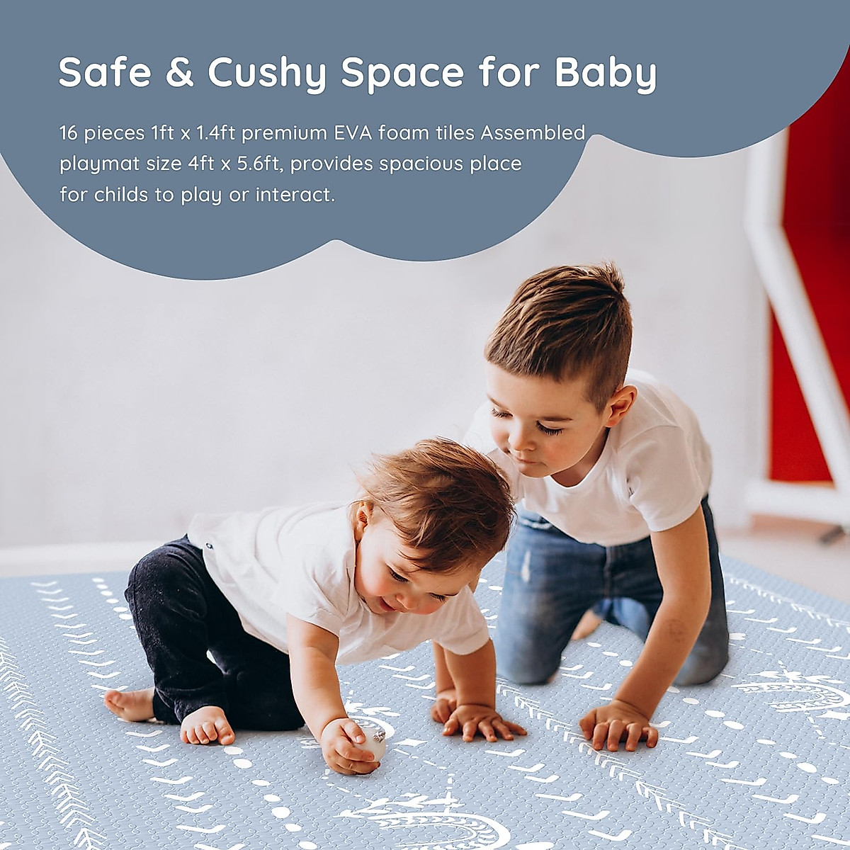 ieBabay Baby Foam Play Mat - 67.2" x 48" Puzzle Floor Mat - Baby Crawling Mat with Interlocking Tiles, Soft Foam Play Mat Floor Tiles for Playroom Nursery Or Home Decor (5.6 x 4 ft, Boho Rainbow)