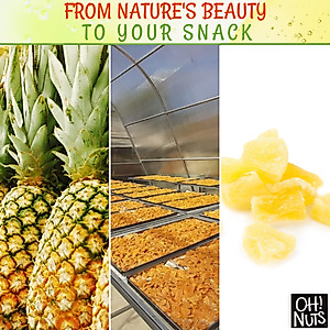 Oh! Nuts Dried Pineapple Chunks - 1.5lb Bulk Bag | Fresh Sweet Dehydrated Tropical Fruit Bites for Snacking & Baking | Low in Sugar, Sodium & Cholesterol | High in Fiber & Antioxidants, Dairy Free…