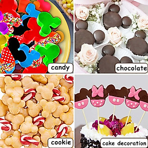 Mouse Gummy Candy Molds Silicone, 2 Pack 15 Cavity Non-Stick Mouse Head Silicone Molds for DIY Gummies, Candy, Chocolate, Jelly, Ice Cube, Dog Treats