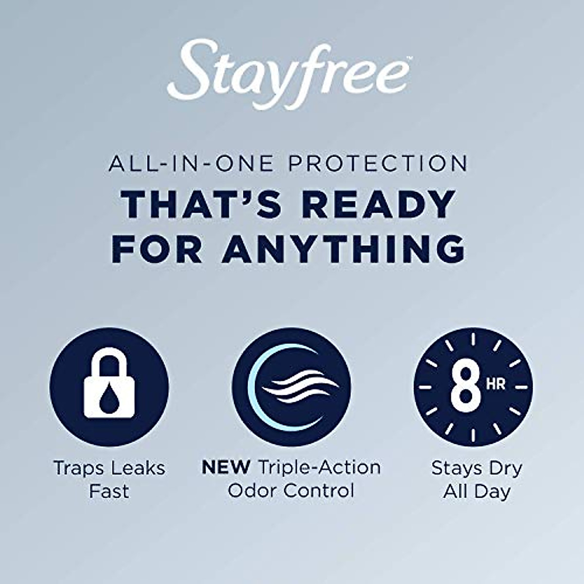 Stayfree Maxi Super Long Pads with Wings For Women, Reliable Protection and Absorbency of Feminine Periods, 45 count