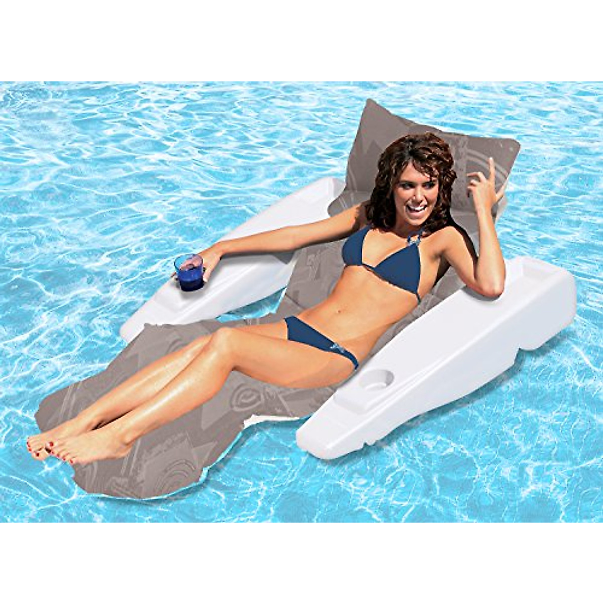 Poolmaster Larson Taupe Adjustable Floating Chaise Lounge