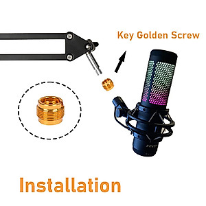 Boom Arm For Hyperx Quadcast Microphone, Adjustable Suspension Mic Scissor Stand, For Studio Recording & Broadcasting Compatible with Hyper X QuadCast S Mic By YUZUHOME