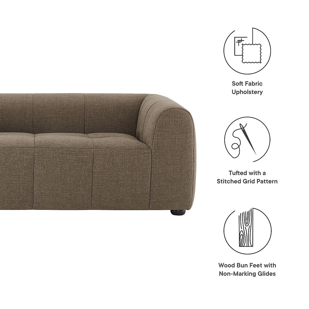 Modway Liana Love Seats, Mocha