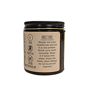 Simply Sooney Remineralizing Vegan Fluoride Free Tooth Powder Peppermint Formula I Glass Jar I Stronger Teeth I Fresh Breath I with Xylitol I Organic Ingredients