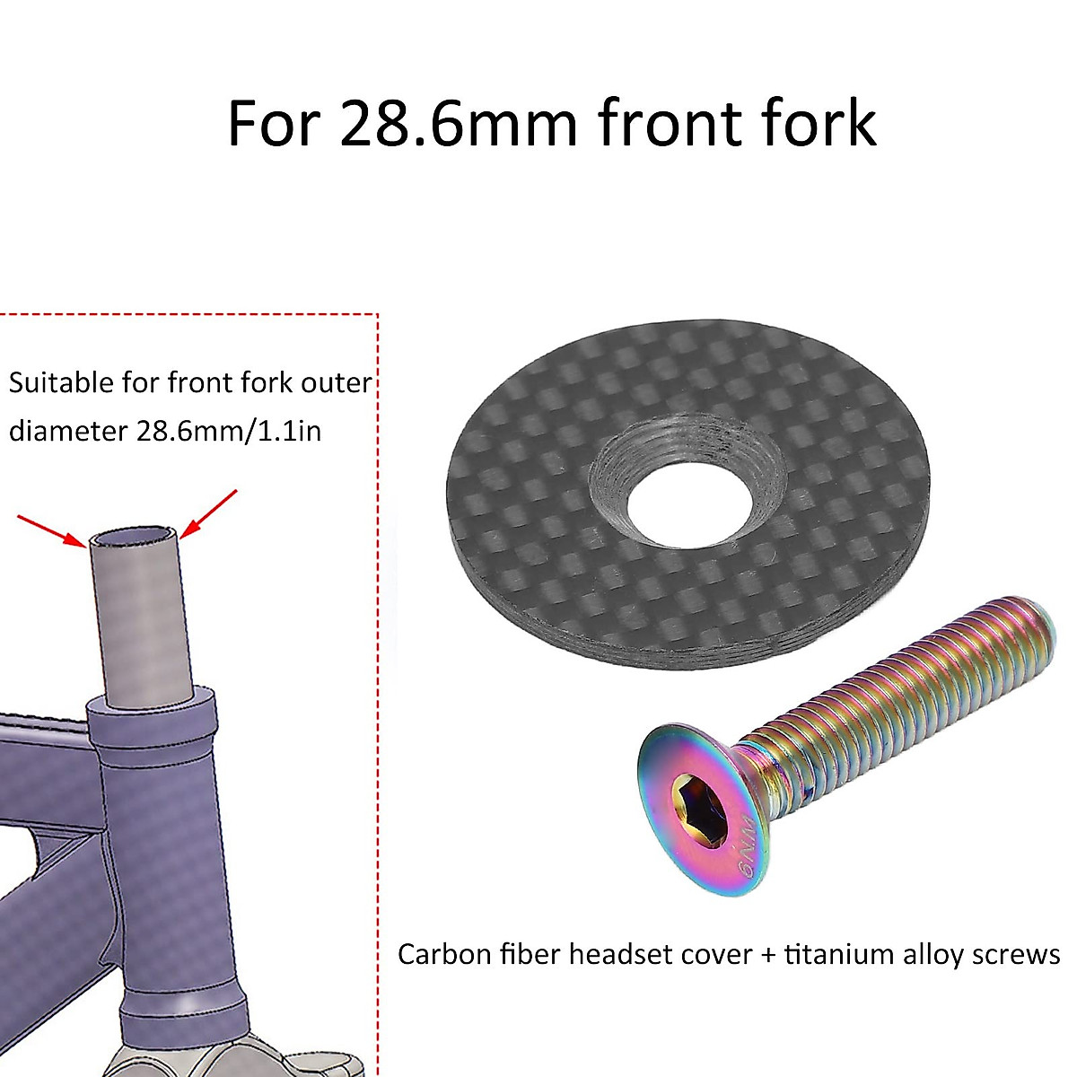 Bike Front Fork Stem Top ,Carbon Fiber Headset Top Cover for Mountain Road Bike