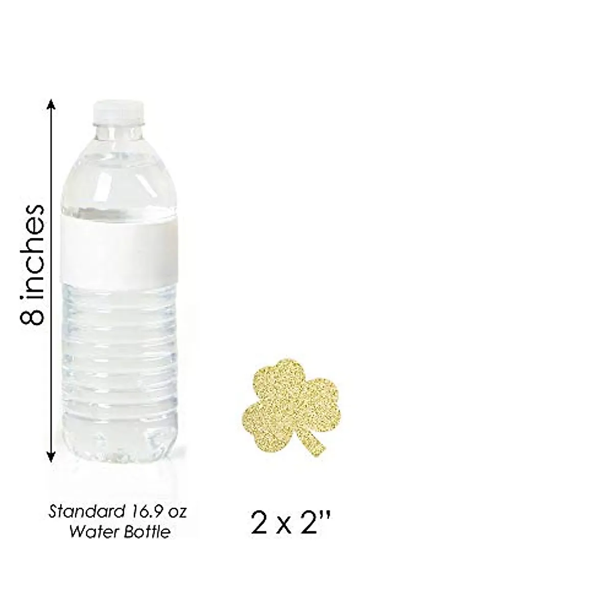 Gold Glitter Shamrocks - No-Mess Real Gold Glitter Cut-Outs - St. Patrick's Day Party Confetti - Set of 24