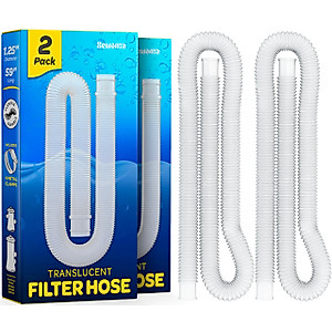 Replacement Hose For Above Ground Pools [Set of 4] 1.25" Diameter, 59" Long Accessory Pool Pump Replacement Hose - Filter Pump Hose Compatible with Intex Pump Models #607/#637. Includes 4 Metal Clamps