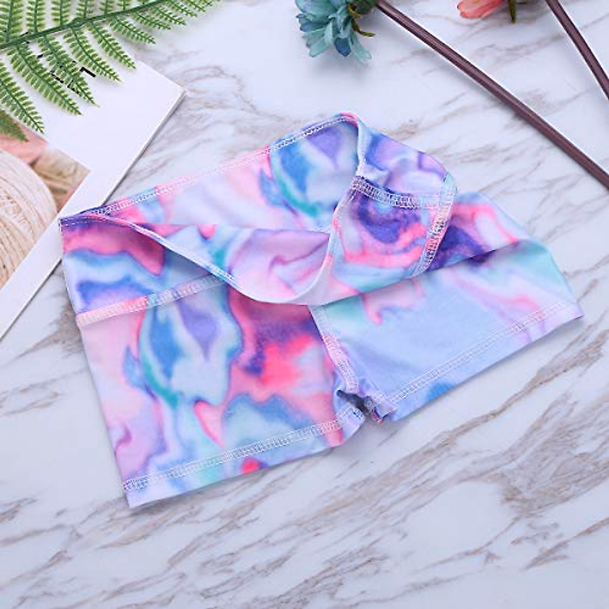 vastwit Kids Girls Stretchy Dancewear Booty Shorts Gymnastics Athletic Sports Swimming Hot Pants Colorful 10