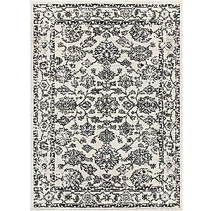 Well Woven Palace Oriental Ivory Grey Black 5'3" x 7' Area Rug