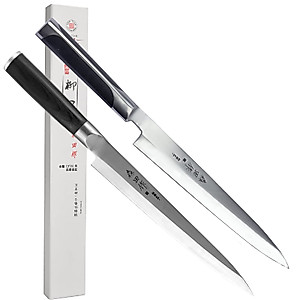 CHUYIREN Sushi Knife Sashimi Knife- 9.5 inch(240mm) 2PK, Wooden Handle And Stainless Steel Handle