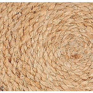 Farmhouse Jute Braided Placemat Set of 4 - Round Hand Beaded Charger Placemat -Hand Made by Skilled artisans - A Beautiful complement to Your Dinner Table décor - Natural - 13 Inch Round
