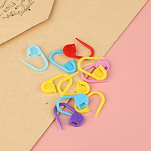 18 PCS Knitting Stitch Holders,6 Sizes Yarn Stitch Holder Set for Crochet Knitting Needle Aluminum Stitch Holders Safety Pins with 100 Locking Stitch Markers