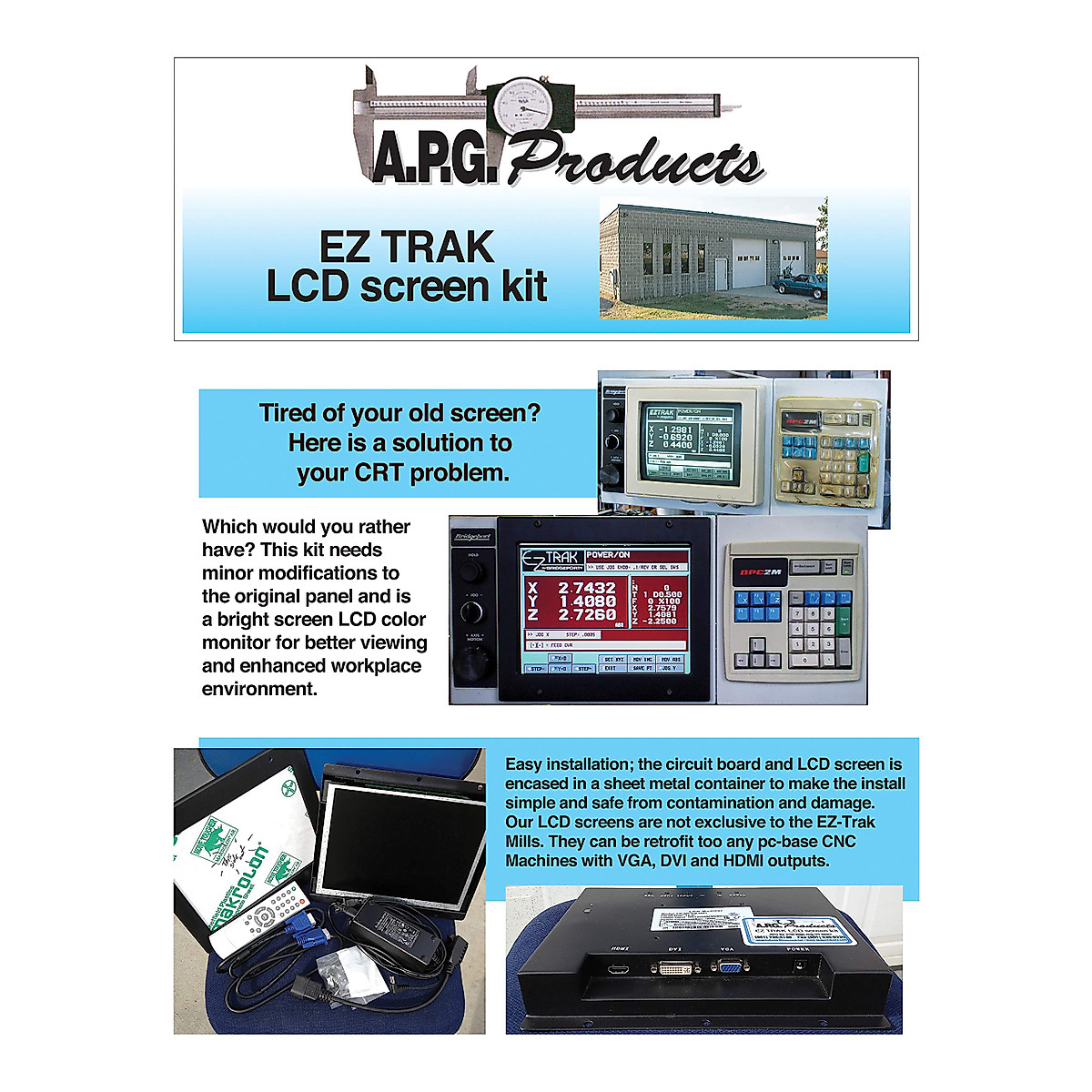 Generic EZ TRAK Mill Replacement Monitor, Black