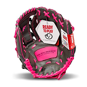 Franklin Sports Kids Baseball Glove - Youth Baseball, Softball + Tball Glove for Boys + Girls - Shok Sorb Glove - Right Hand Throw - Pink - 10.5"