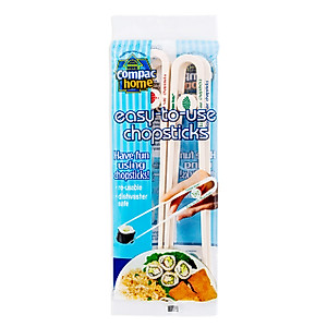 Compac Home Easy-to-Use Chopsticks, Plastic Dishwasher Safe, Great for All Ages, Parties, Stocking Stuffer, 4 Count
