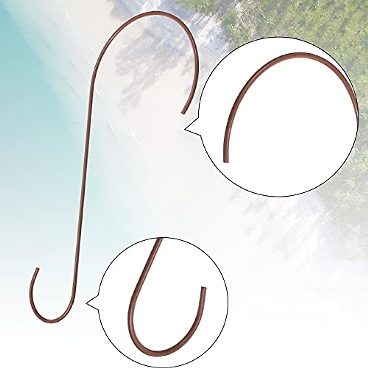 6 Pieces Bird Feeder Hook Rustproof Stainless Steel Hooks Garden Hook Tree Branch Hook for Hanging Bird Feeders, Bird House, Plants, Baskets, Lanterns and Bicycles (Bronzed,12 Inch)