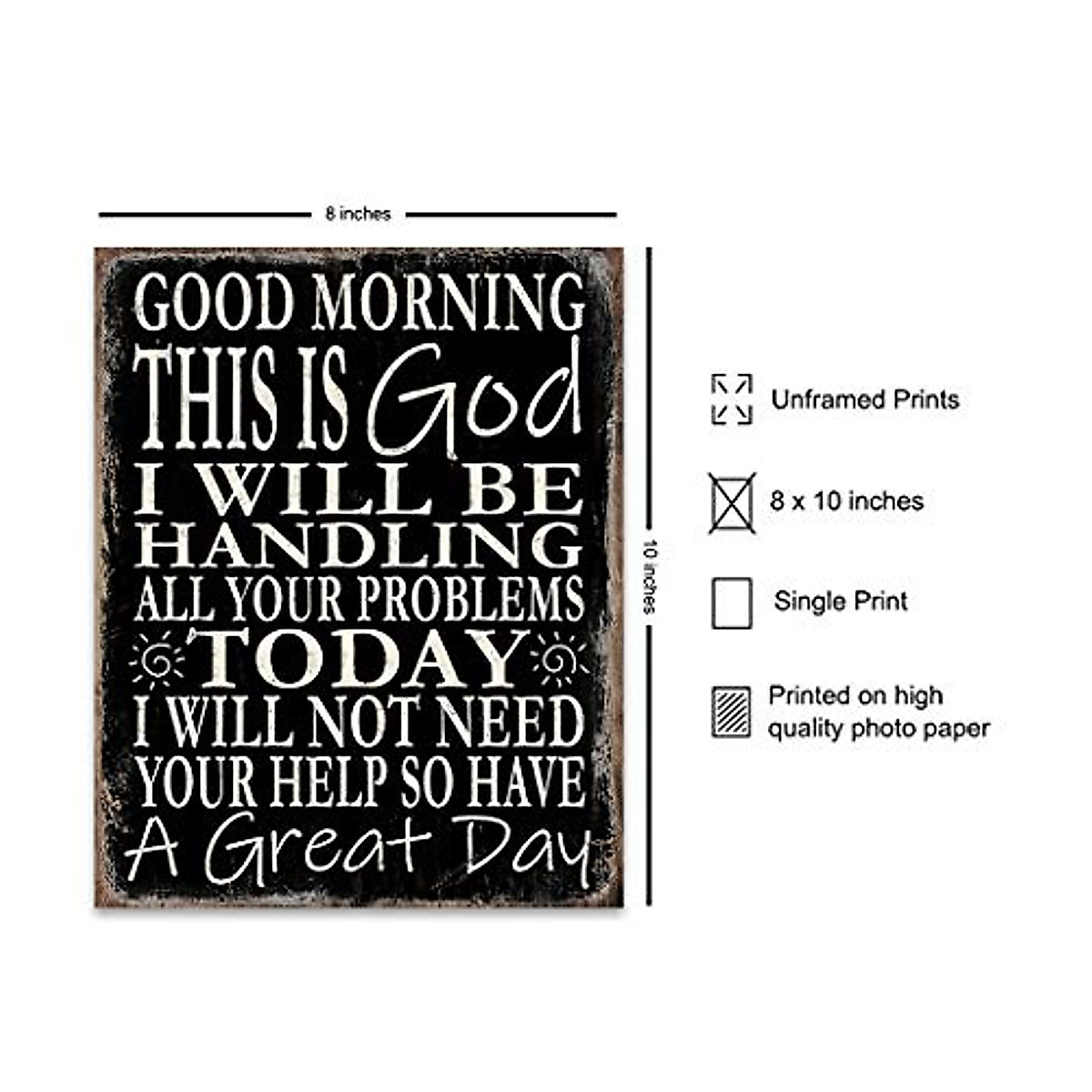 God Wall Decor Picture - Faith Wall Decor - Religious Gifts for Men, Women - Catholic Gifts for Men - Funny Christian Wall Art - Church Decorations - Grateful Wall Art - Inspirational Wall Decor Sign