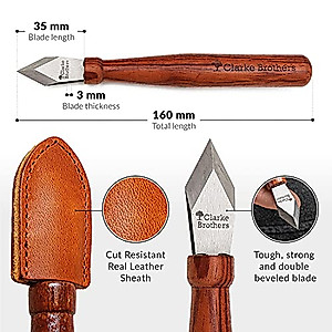 Clarke Brothers Marking Knife – Wood Marking Gauge – Premium Woodworking Tool with Double High Carbon Steel Blade – Quality Design with Ultra-Sharp Blade – Beautiful Wooden Handle