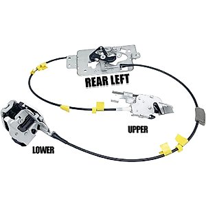 Rear Door Lock Latch with Cable Assembly Left Driver Side for 2004-2008 Ford F-150 Extended Cab Pickup Upper and Lower Locking Latches Assembly 6l3Z18264A01B 8L3Z18264A01B