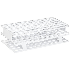 Heathrow Scientific HS27552A OneRack Tube Rack, Full Size, Polypropylene (PP), 16mm, 72 Wells, White (Pack of 8)