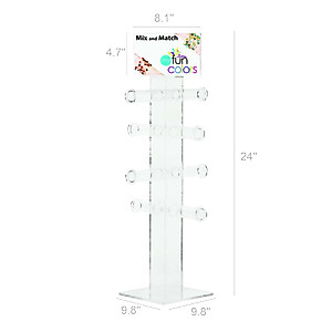 FixtureDisplays® Plexiglass Acrylic 8-bar Bracelet Display Rack Tabletop Jewelry Necklace Display 15398
