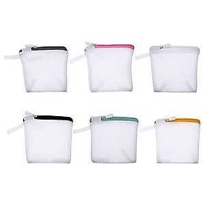 SOLUSTRE 6Pcs Mesh Laundry Bag with Zipper Travel Laundry Bag for Laundry, Blouse, Hosiery, Stocking, Underwear, Bra