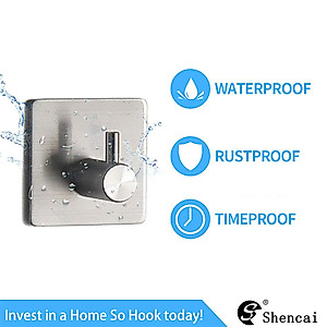 Self Adhesive Hooks Wall Coat Hooks Heavy Duty Wall Hanger Hanging for Robe, Kitchen Bathroom Waterproof Stainless Steel Hooks Ultra Strong Self Metal Key Towel Hooks -4 Packs