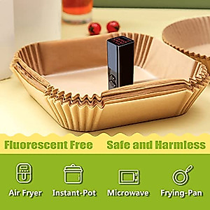 Air Fryer Disposable Paper Liner Square, 150Pcs 9 Inch Large Air Fryer Paper Liner, Non-stick Parchment Paper Pads Oil Resistant, Waterproof, Food Grade Baking Paper for Roasting Microwave