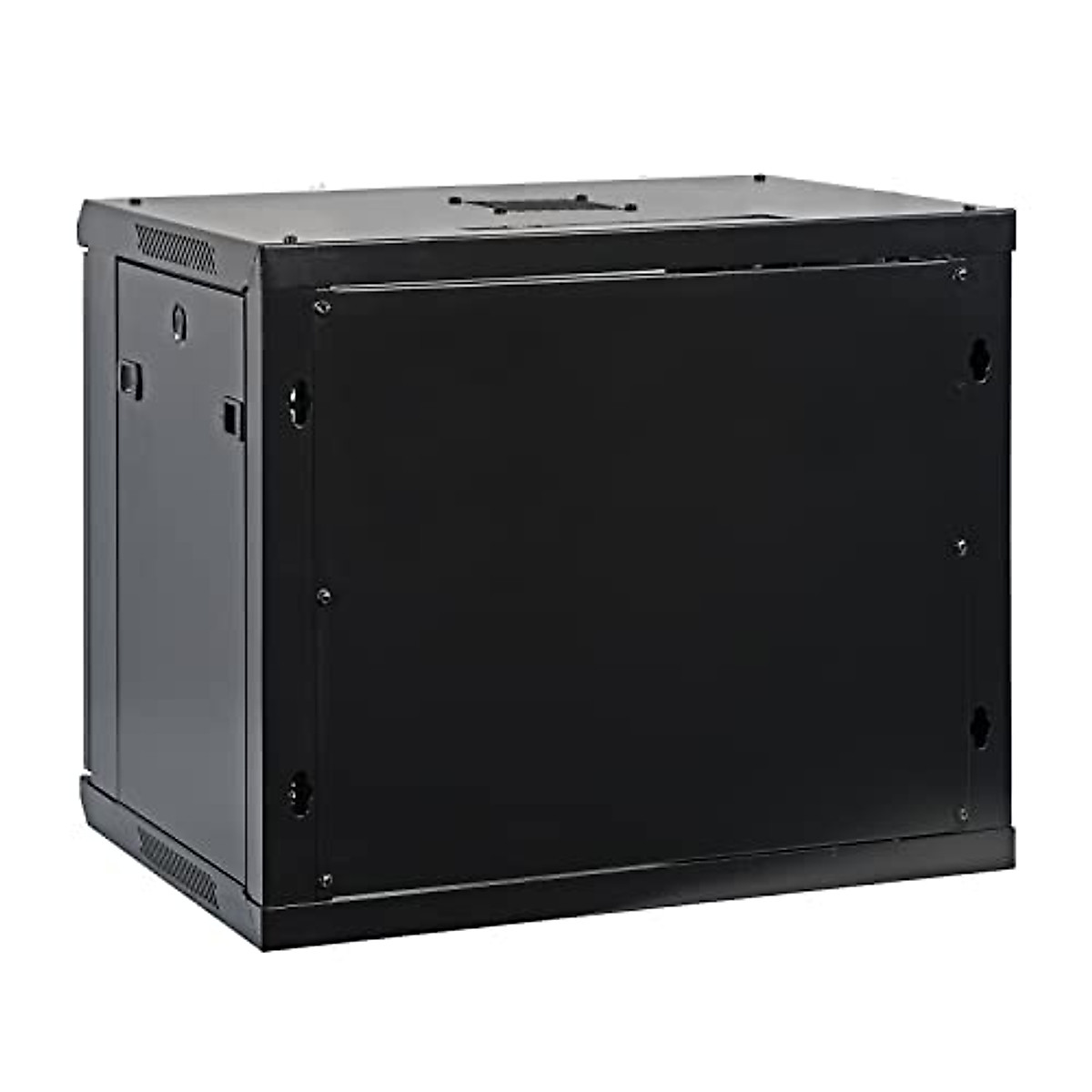 9U Professional Wall Mount Network Server Cabinet Enclosure 19-Inch Server Network Rack Meshed Door Low-Profile Black