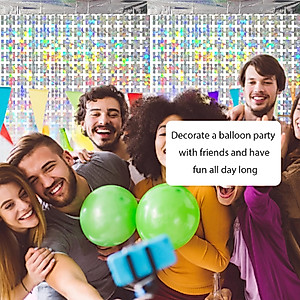 5 Packs Disco Foil Curtain, Retro 70s Disco Silver Metallic Foil Curtain Backdrop for Disco Bachelorette Party,Bridal Shower, Wedding Supplies