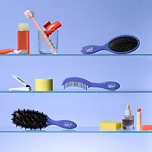 Wet Brush Thin Detangler Comb - Purple, Custom Care - All Hair Types - Ultra-Soft IntelliFlex Bristles Glide Through Tangles with Ease - Pain-Free Comb for Men, Women, Boys and Girls