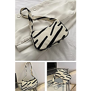 Women Underarm Bag Tote Handbag Shoulder Bags with Zipper Closure for Little Girl Ladies (White)