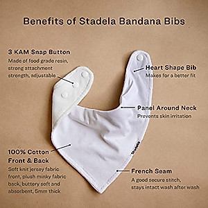 Stadela 100% Cotton Baby Bandana Drool Bibs for Drooling and Teething Nursery Burp Cloths 4 Pack Set for Boys – Lumberjack Deer Animal Woodland Forest Wood Trees Buffalo Plaid