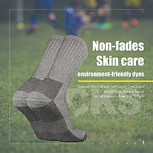 SOX TOWN Men's Merino Wool Cushion Crew Socks Moisture Wicking Control for Outdoor Hiking Work Boot Thermal Warm All Seasons(Mixcolor1 XL)