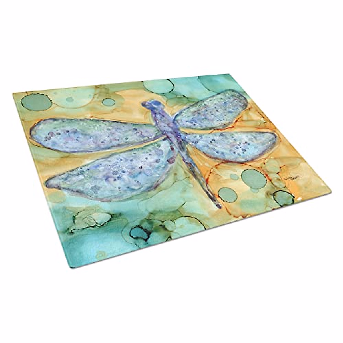 Caroline's Treasures 8967LCB Abstract Dragonfly Glass Cutting Board Large Decorative Tempered Glass Kitchen Cutting and Serving Board Large Size Chopping Board