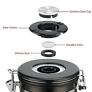 Malmo Gradient Coffee Canister,Airtight Coffee Container with Date Tracker Lid,12oz Stainless Steel Canister for Kitchen Food Storage,Dark Copper