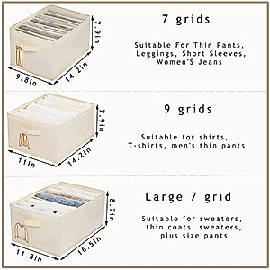 LVQING Clothes Drawer Organizers，Wardrobe Clothes Organizer Wardrobe Boxes with X-Large Compartments Clothes Organizer for Closet with Support Board Sturdy and Stackable Bins for Wardrobe