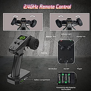 EXBONZAI Remote Control Car 1/12 Hobby RC Buggy 4WD RTR Off-Road RC Drift Car 2.4G for Adults High Speed Racing RC Cars 48+KM/H with 2 Batteries Aluminum Alloy Shock Tower, Kraze (Blue)